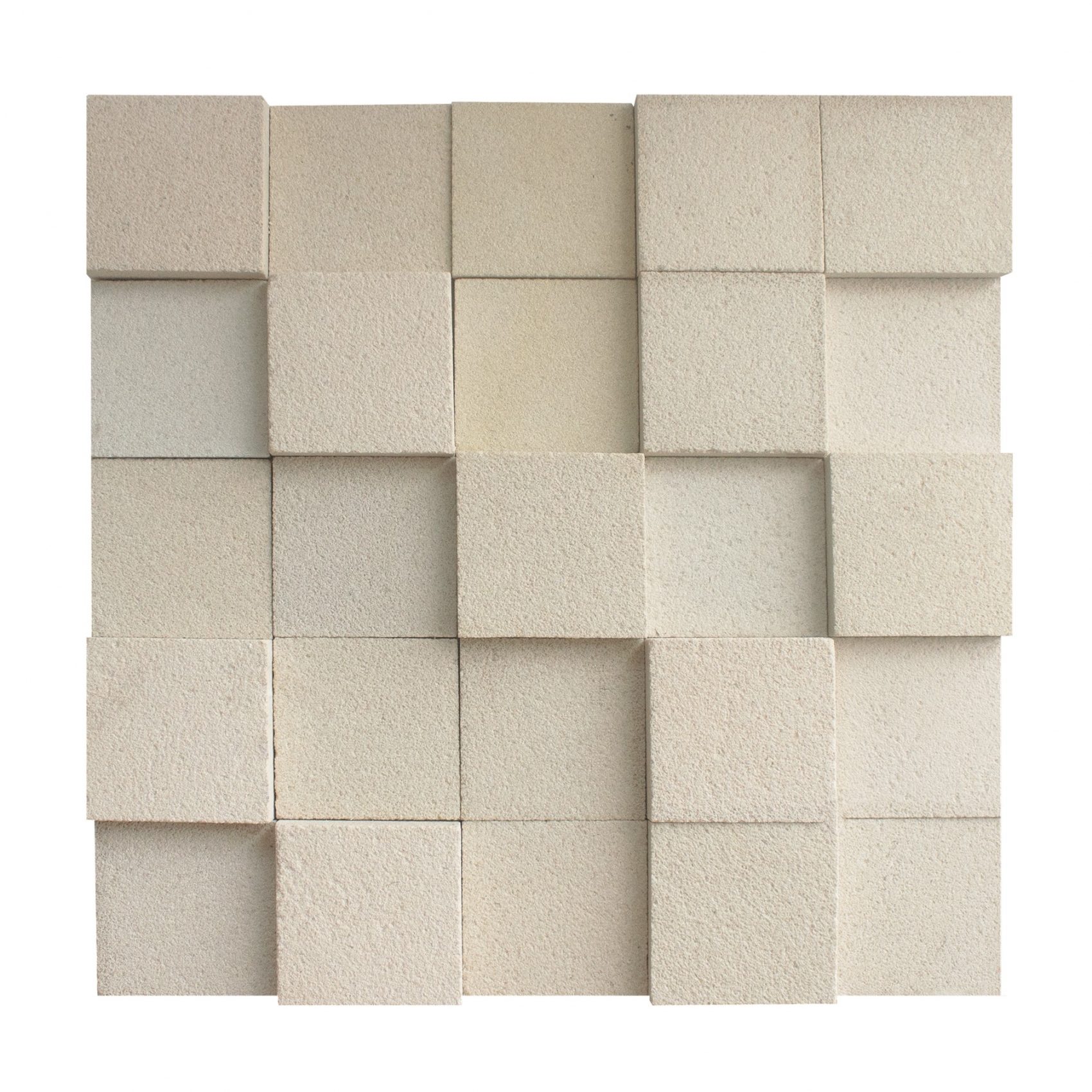 Mosaico de Pedra Arenito Prisma Branco - Obra Vitrea | Revestimentos